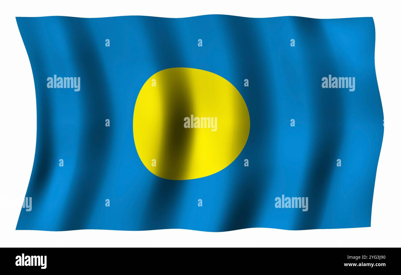 Flag of Palau Stock Photo - Alamy