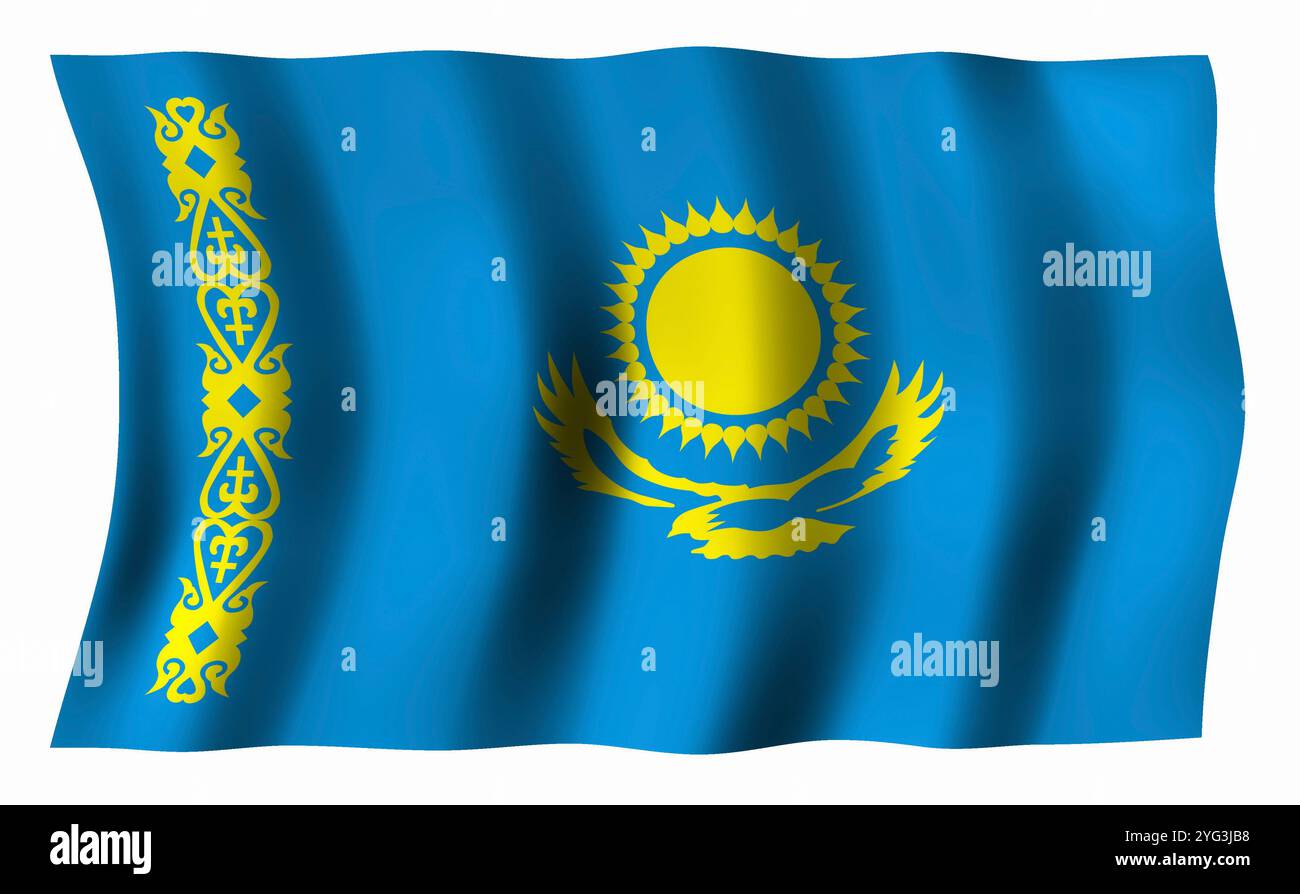 Flag of Kazakhstan Stock Photo - Alamy