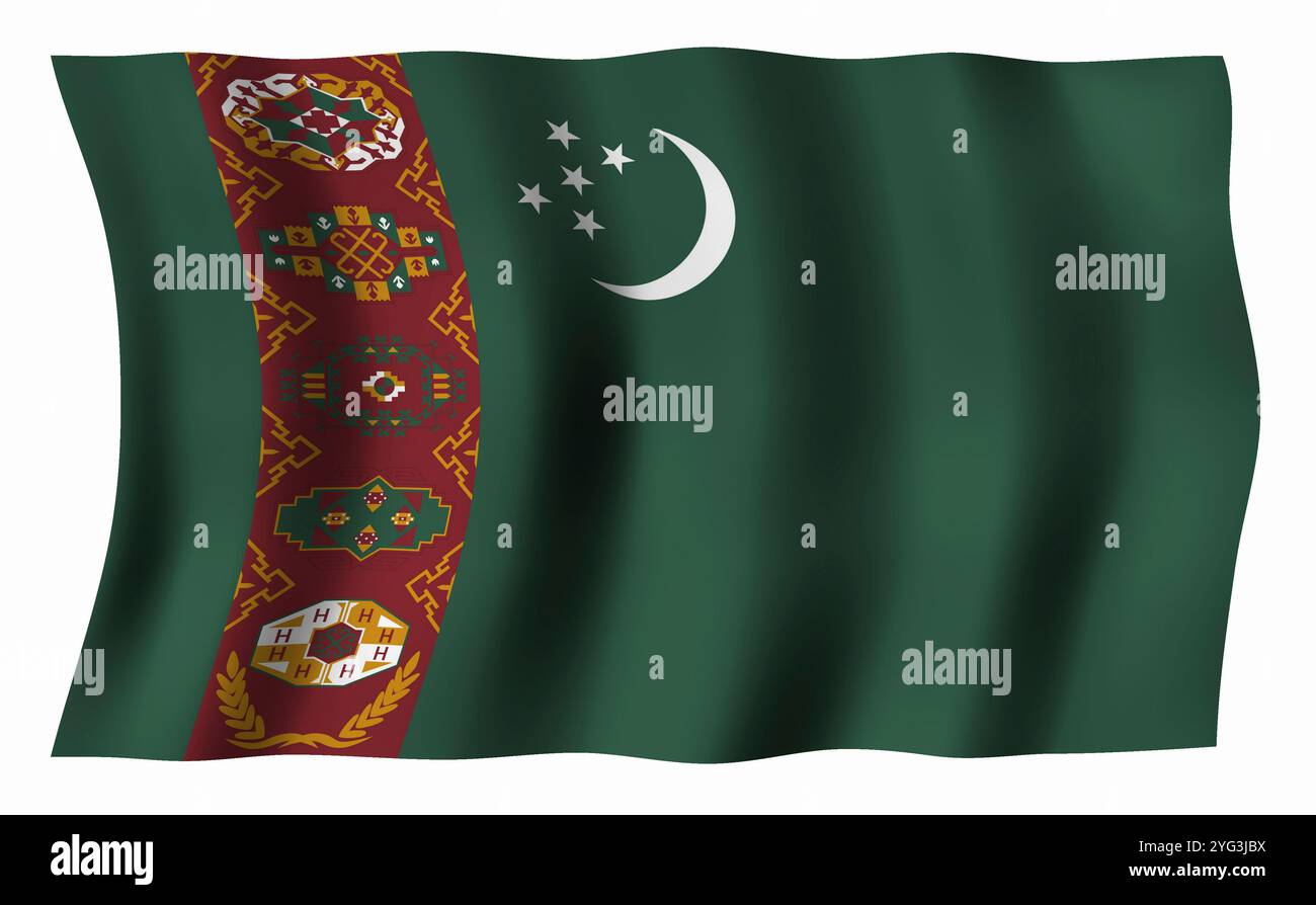 Flag of Turkmenistan Stock Photo - Alamy