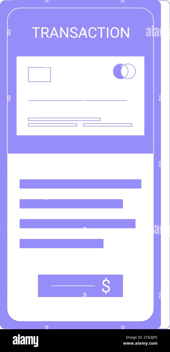 Mobile Banking Transaction Screen In Flat Vector Illustration ...