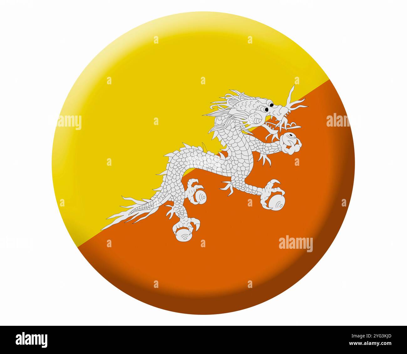 National flag of Bhutan Stock Photo - Alamy