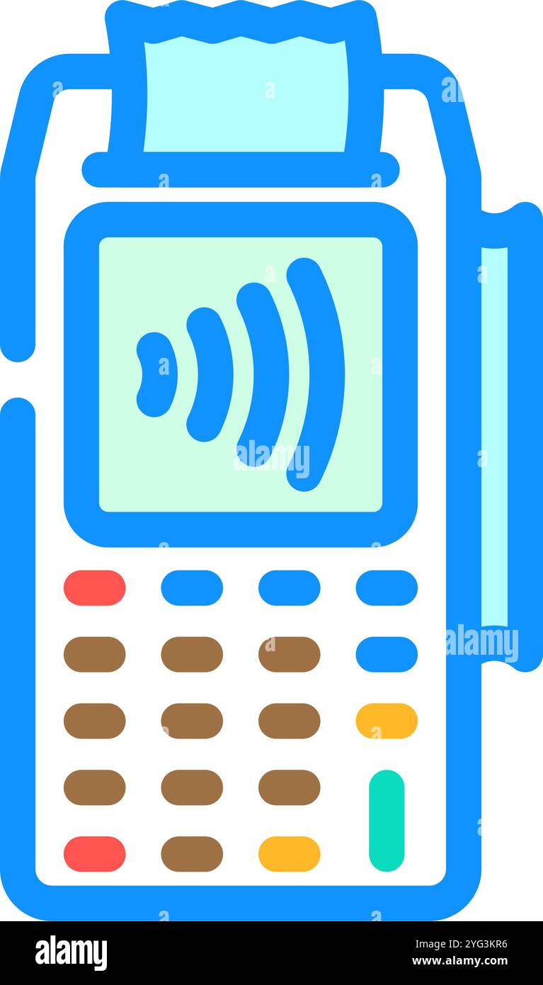 nfc payment terminal color icon vector illustration Stock Vector Image & Art - Alamy