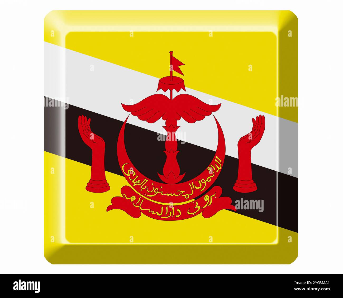National flag of Brunei Stock Photo - Alamy