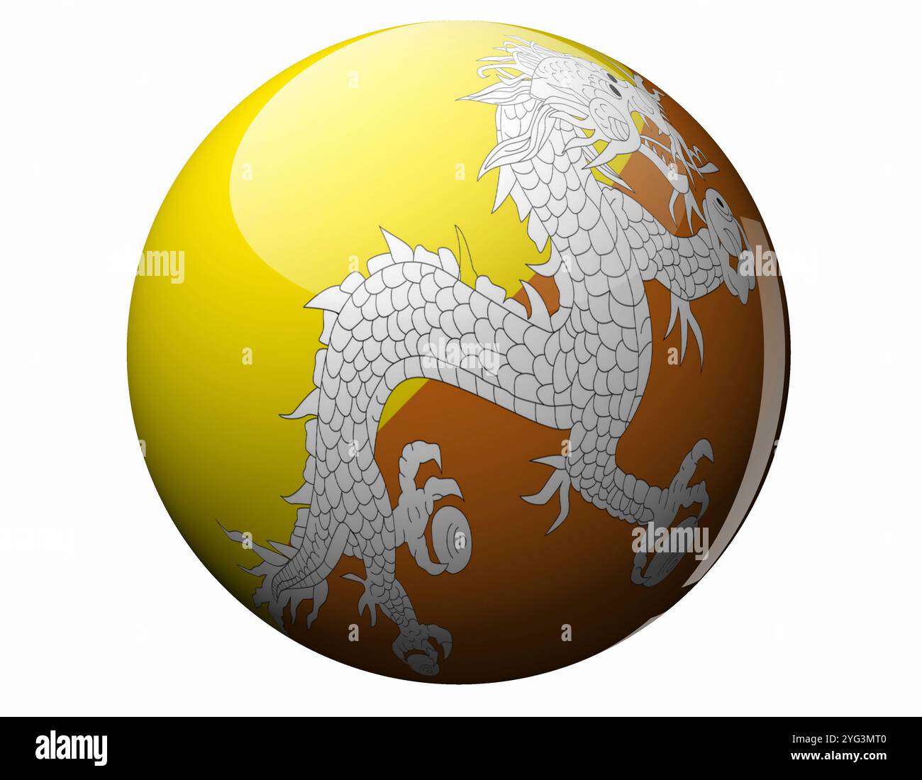 National flag of Bhutan Stock Photo - Alamy