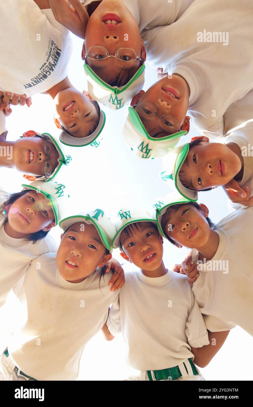 Children assembling a scrum Stock Photo - Alamy
