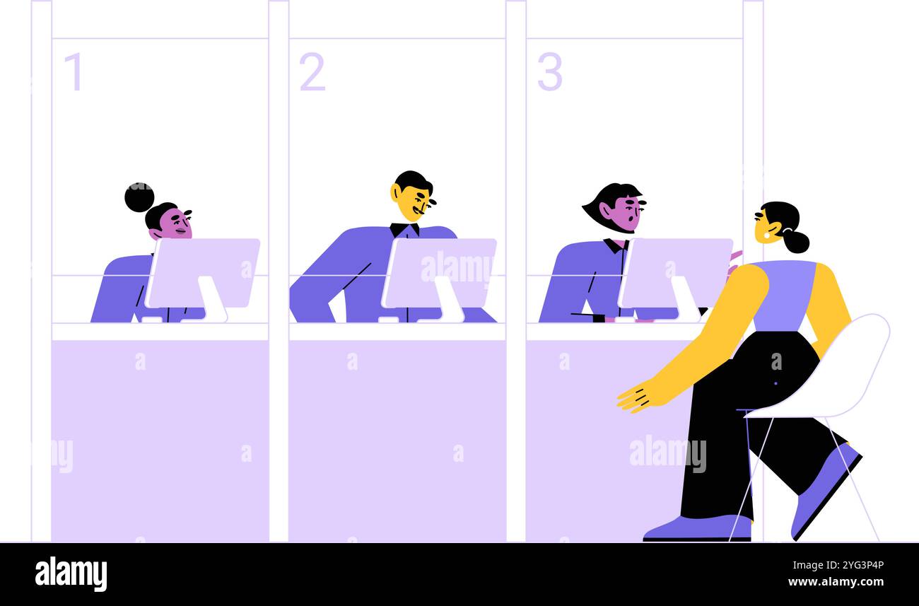 Bank Consultant Assisting Customer At Service Counter In Flat Vector ...