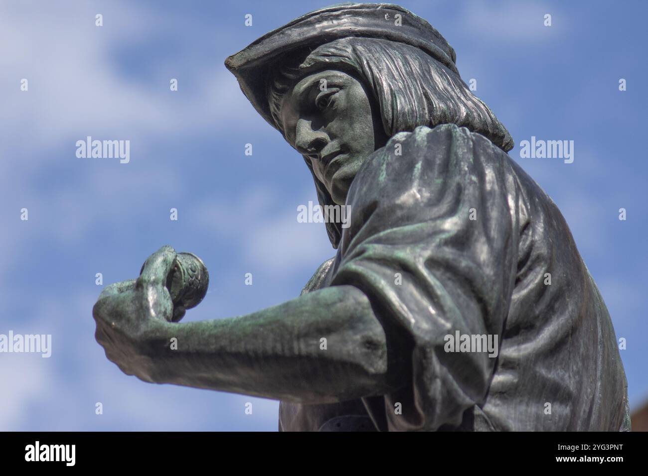 Detail of the sculpture by Peter-Henlein, inventor of the pocket watch ...