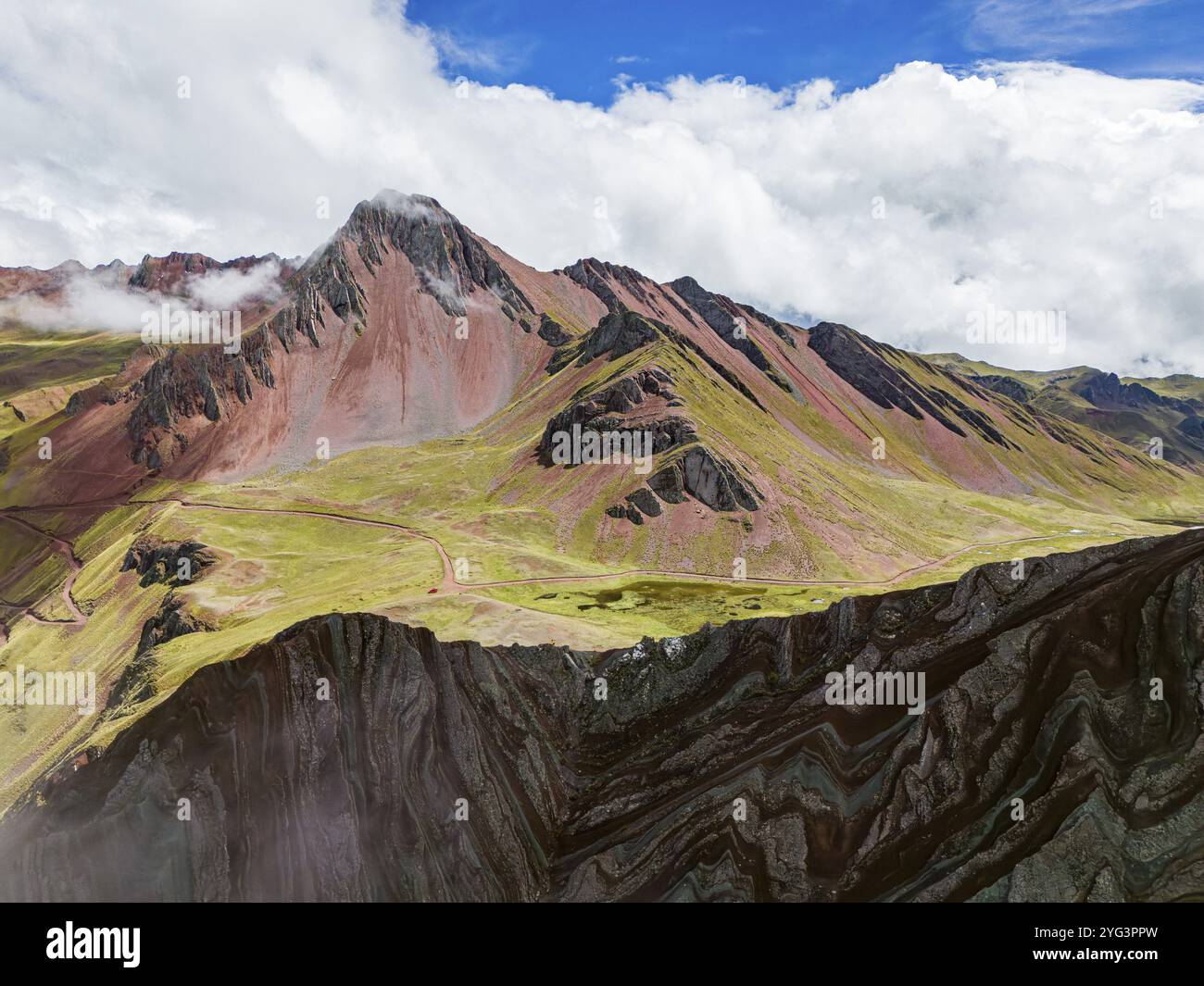 Pallay Punchu Rainbowmountain, Layo, Peru, South America Stock Photo ...