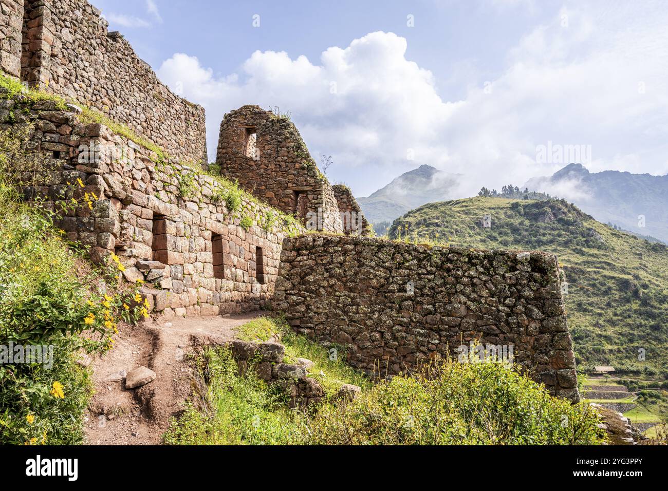 Inca complex at Pisac, Sacred Valley of the Incas, Cusco, Peru, South ...