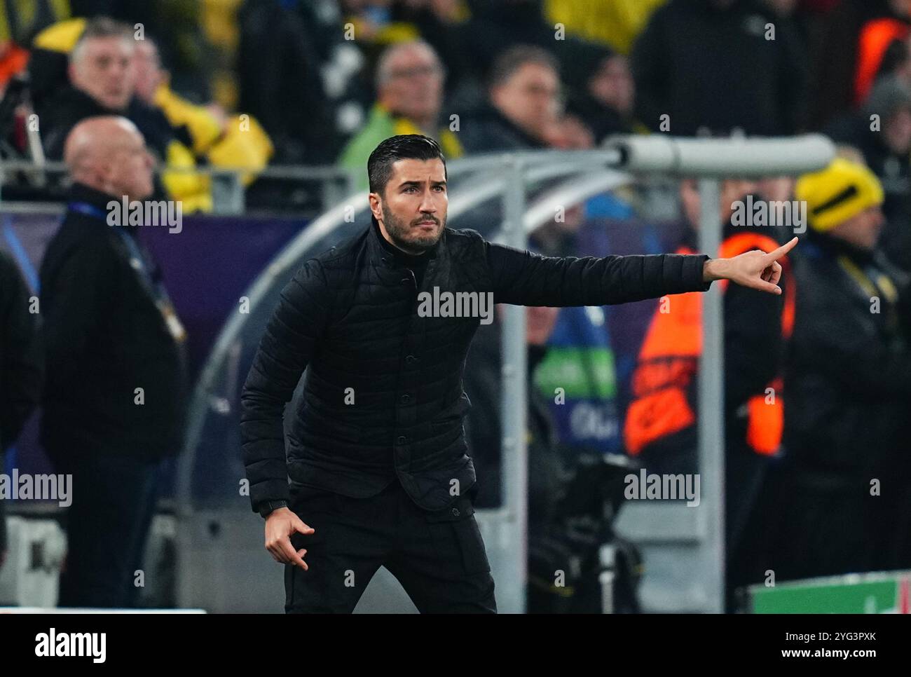 November 05 2024: Nuri Sahin of Borussia Dortmund gestures during a ...