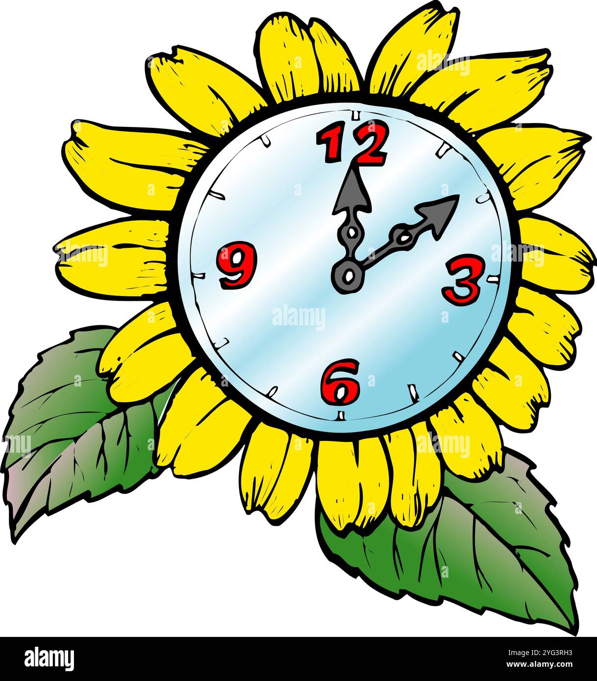 Plant and clock Cut Out Stock Images & Pictures - Alamy