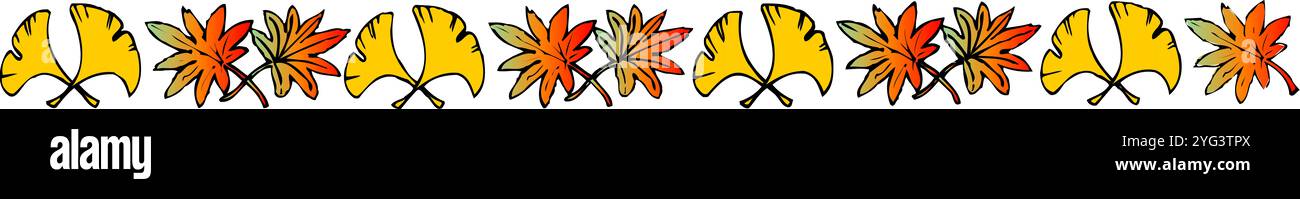 Decorative border of fallen leaves Stock Photo - Alamy