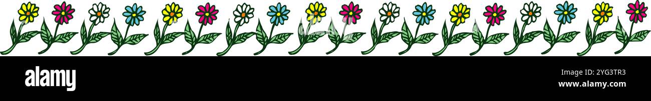 Decorative border on flowers Stock Photo - Alamy