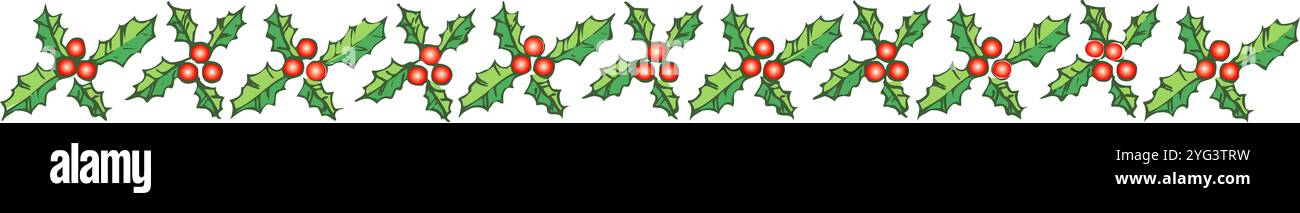 Decorative border of holly Stock Photo - Alamy