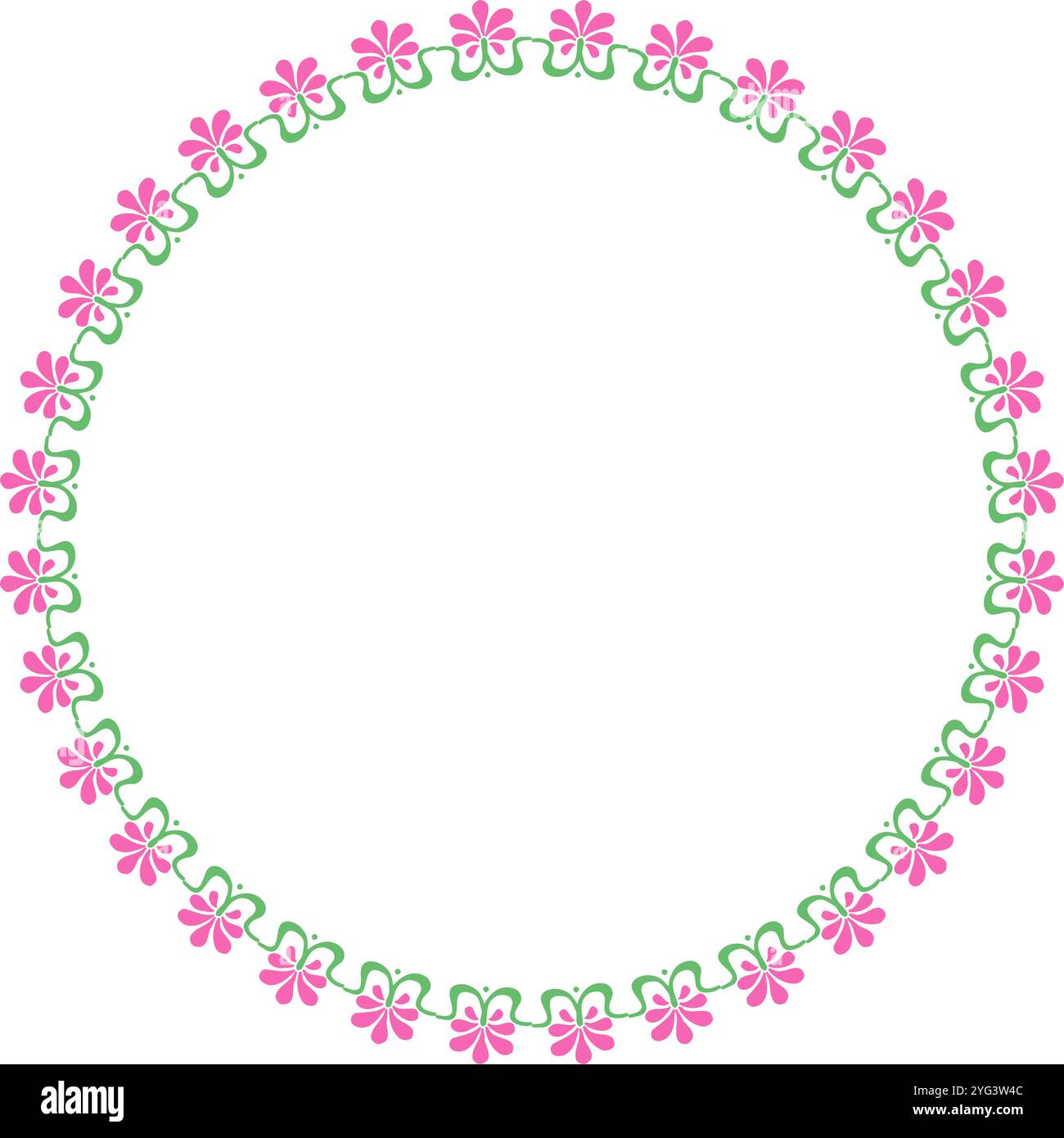 Circular decorative frame of flowers Stock Photo - Alamy