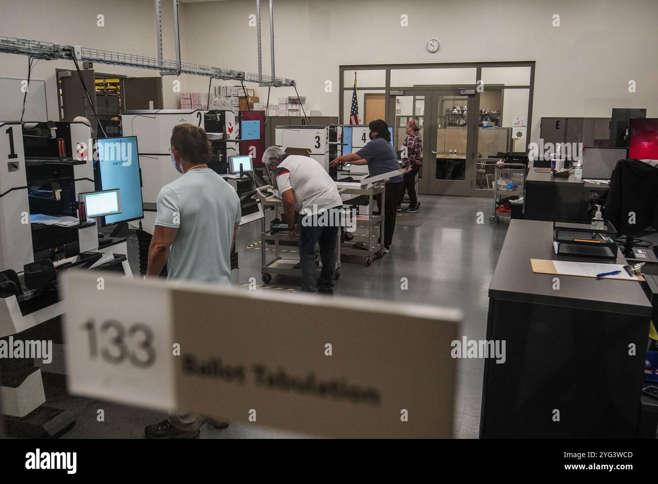 The staffs process the ballots at the Registrar of Voters Office. All ...