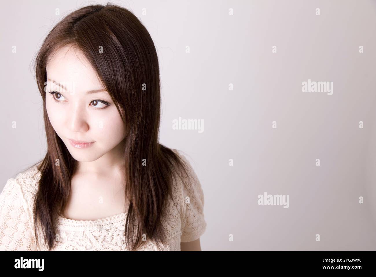 Woman staring at something Stock Photo - Alamy