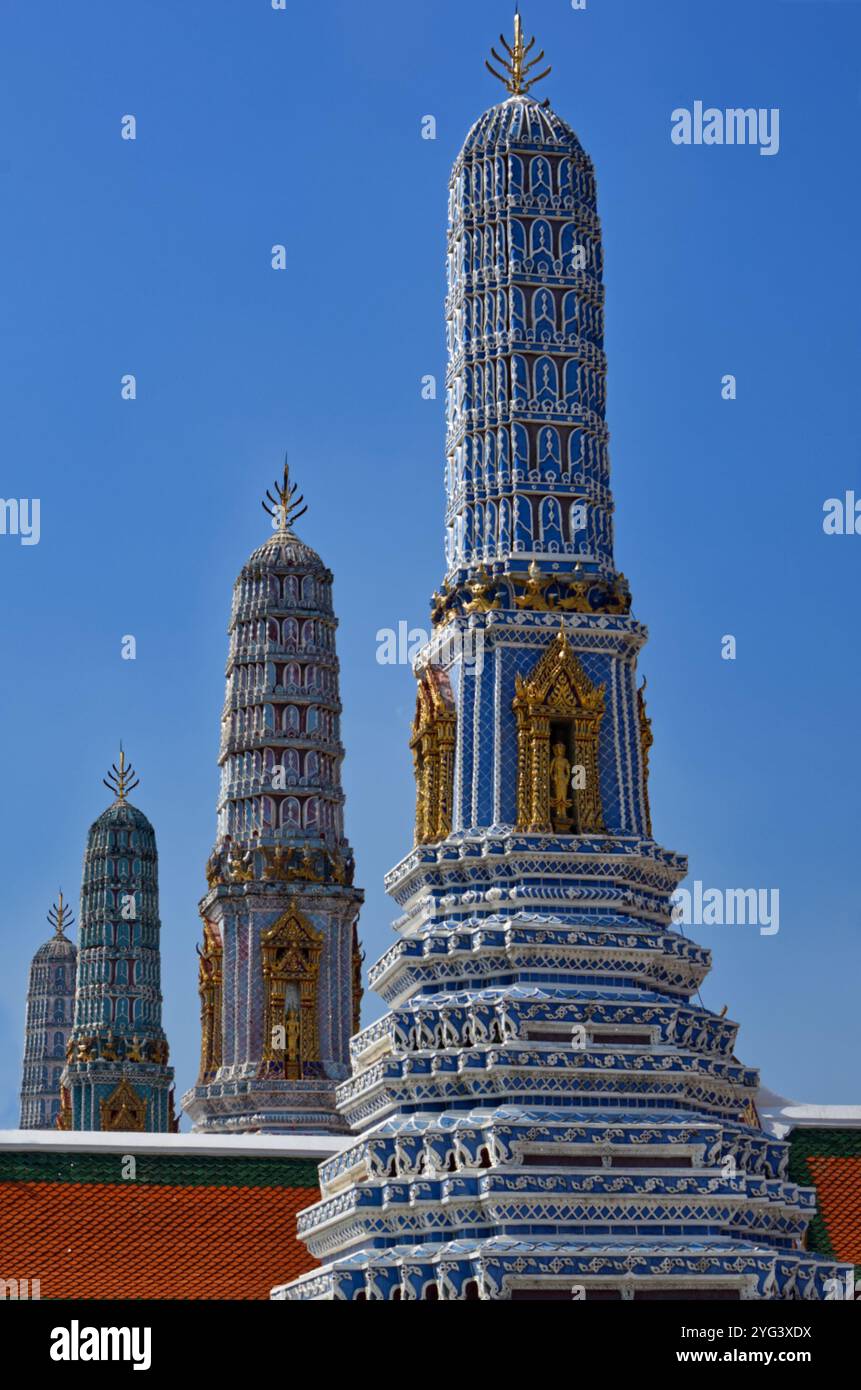 Bangkok, Thailand - three prang towers, part of the architecture of the ...