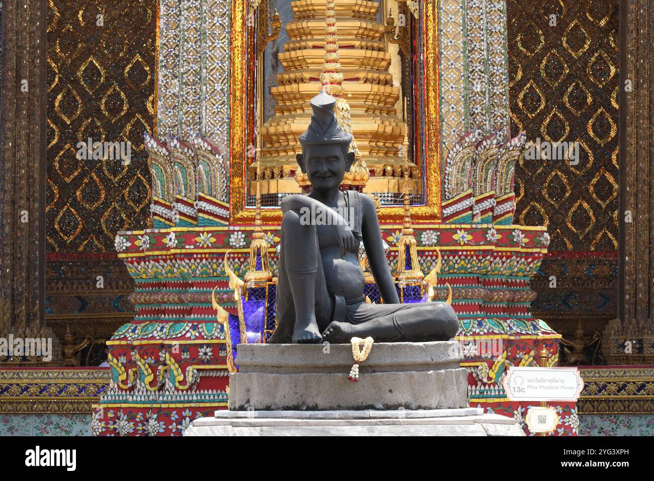 Bangkok, Thailand - bronze statue of Phra Photithat Piman commemorating ...