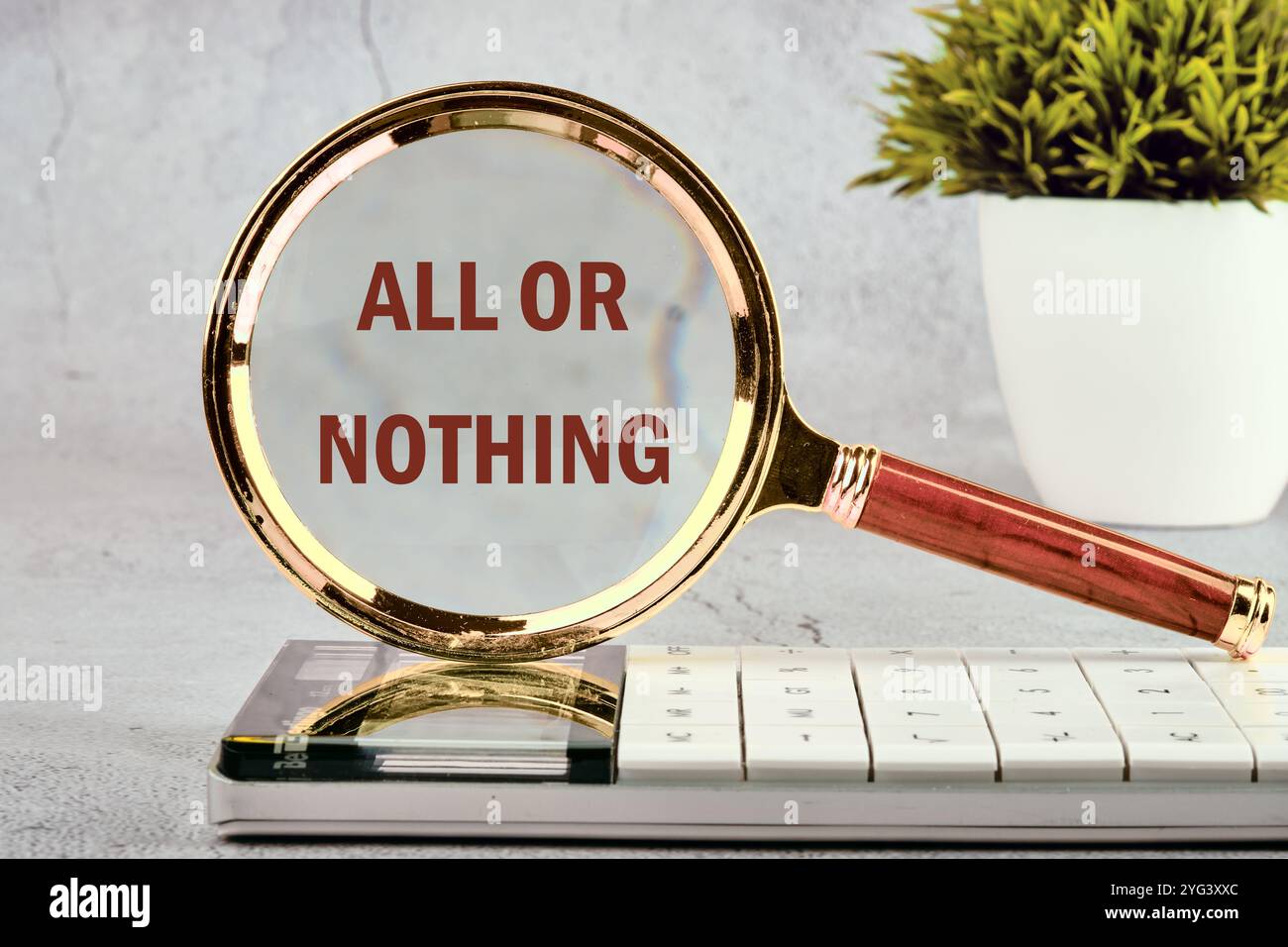 Business strategic planning, risk management concept. ALL OR NOTHING ...