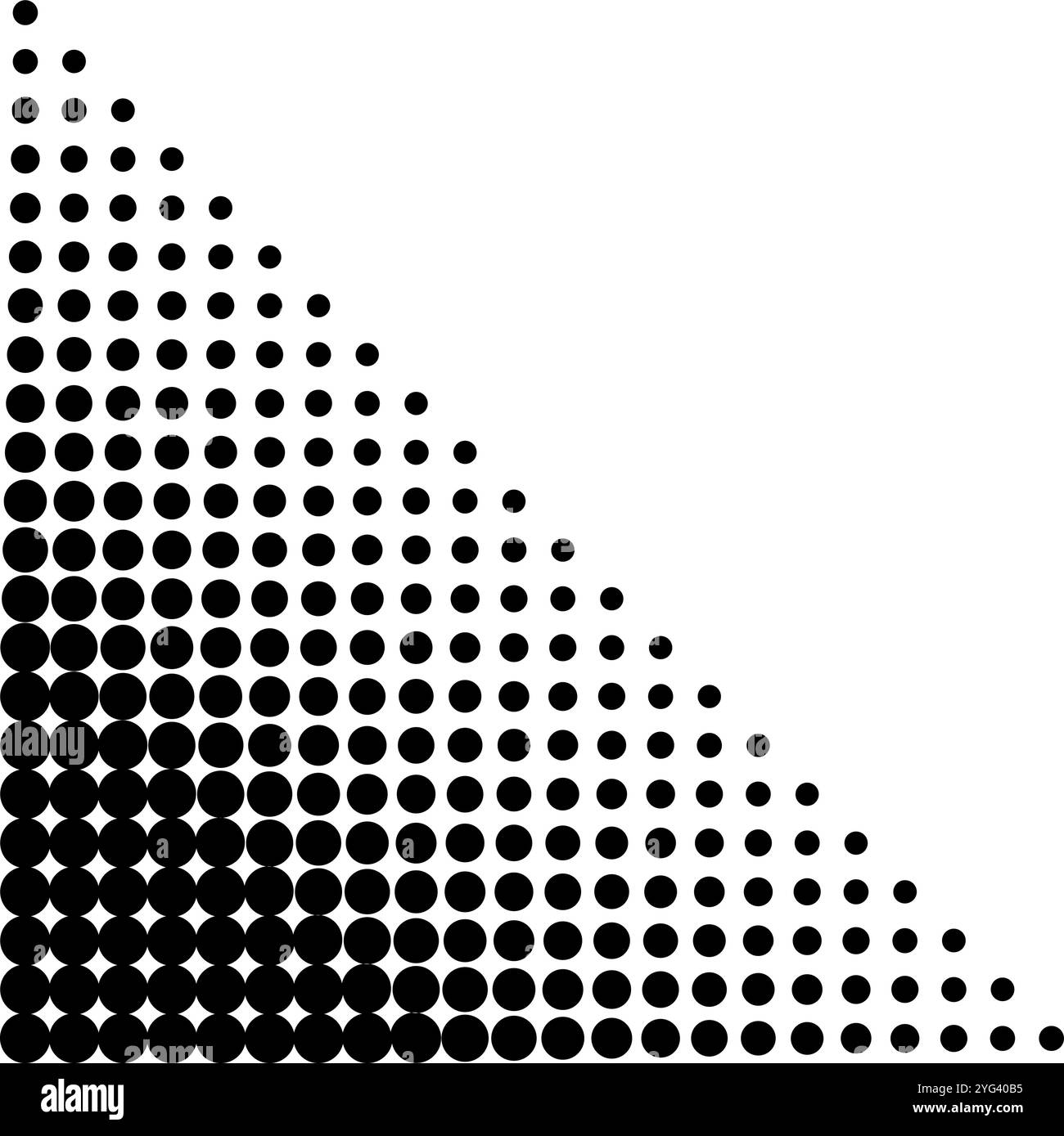 Halftone dotted triangle corner . Isolated vector spotted mosaic ...