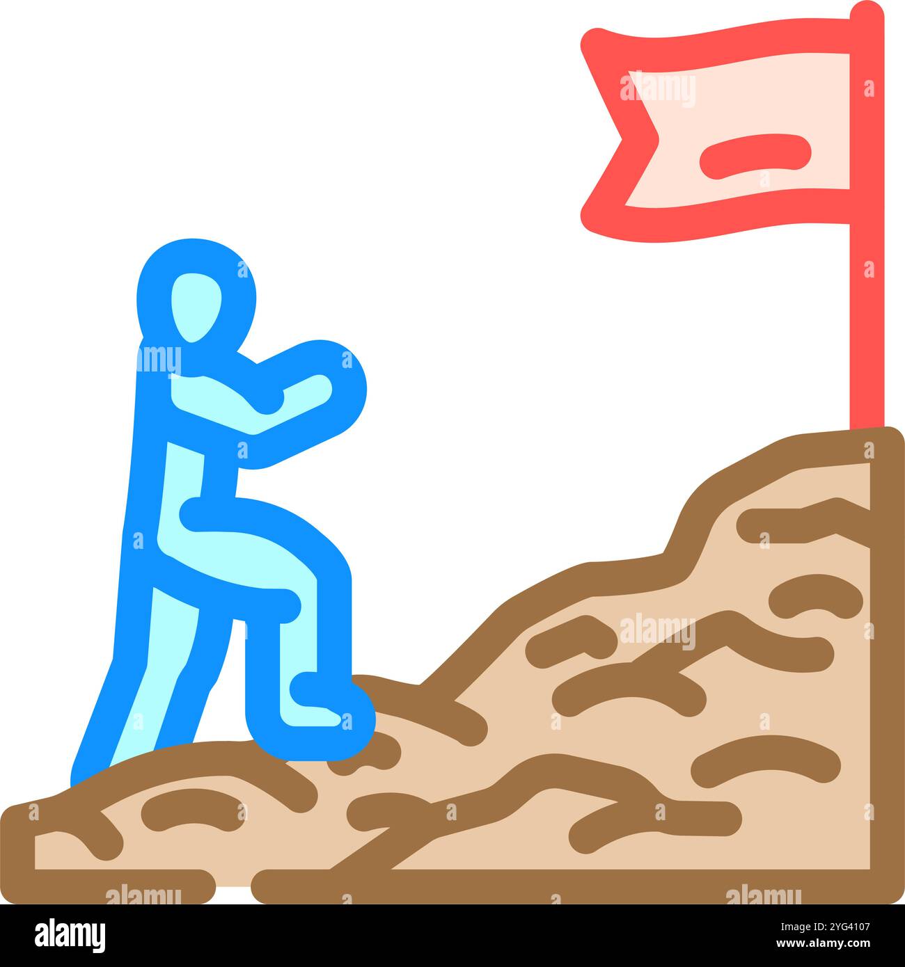 goal attainment success life color icon vector illustration Stock ...