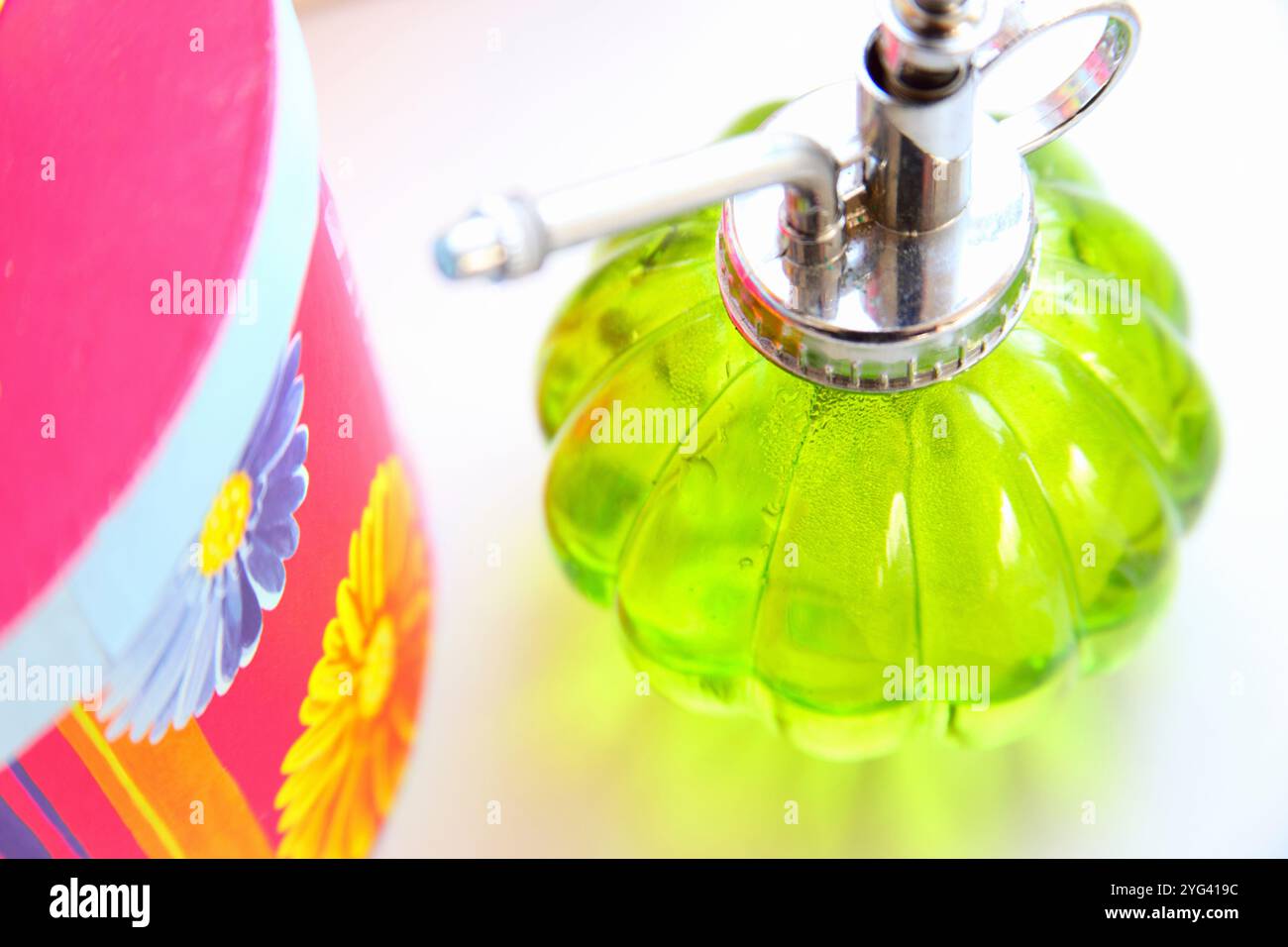 Green coloured glass misting Stock Photo - Alamy