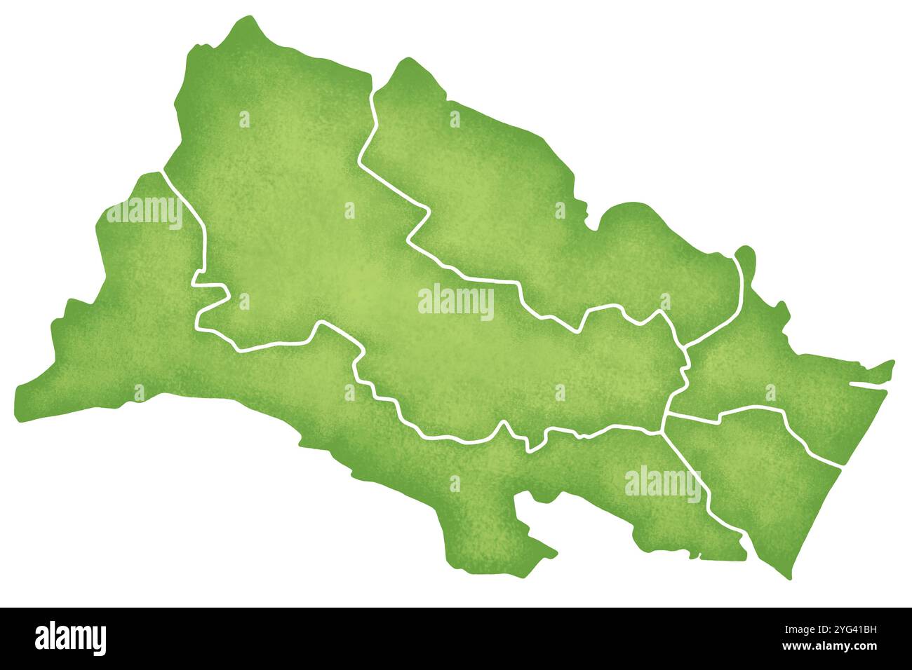 Map of Sendai City with boundaries Stock Photo - Alamy