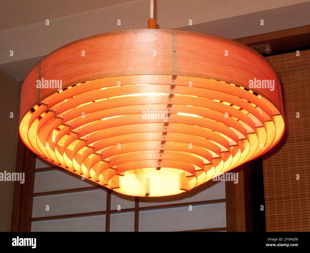 Wooden Japanese light fittings Stock Photo - Alamy