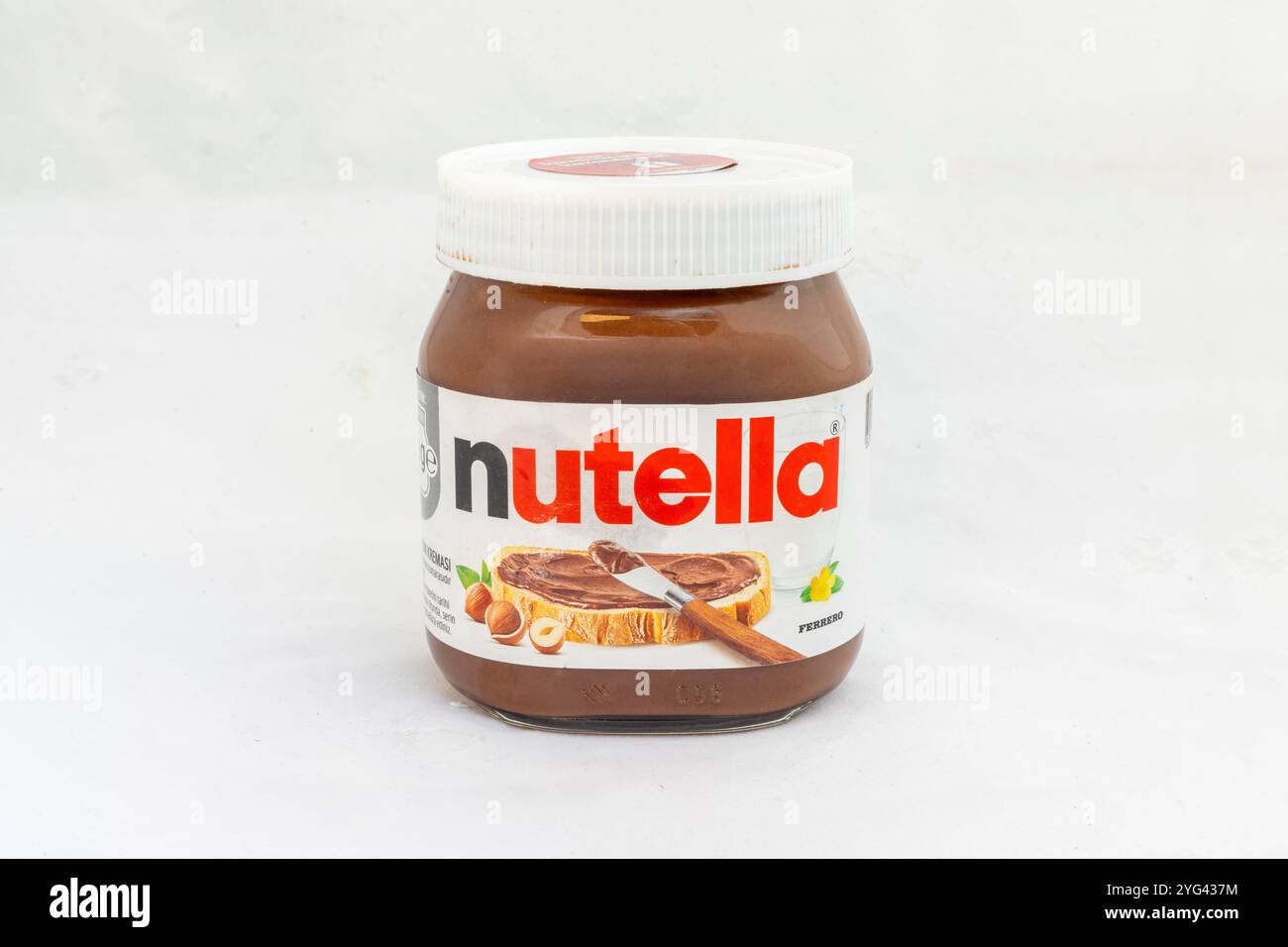 Nutella Hazelnut Spread Jar on White Background Stock Photo - Alamy