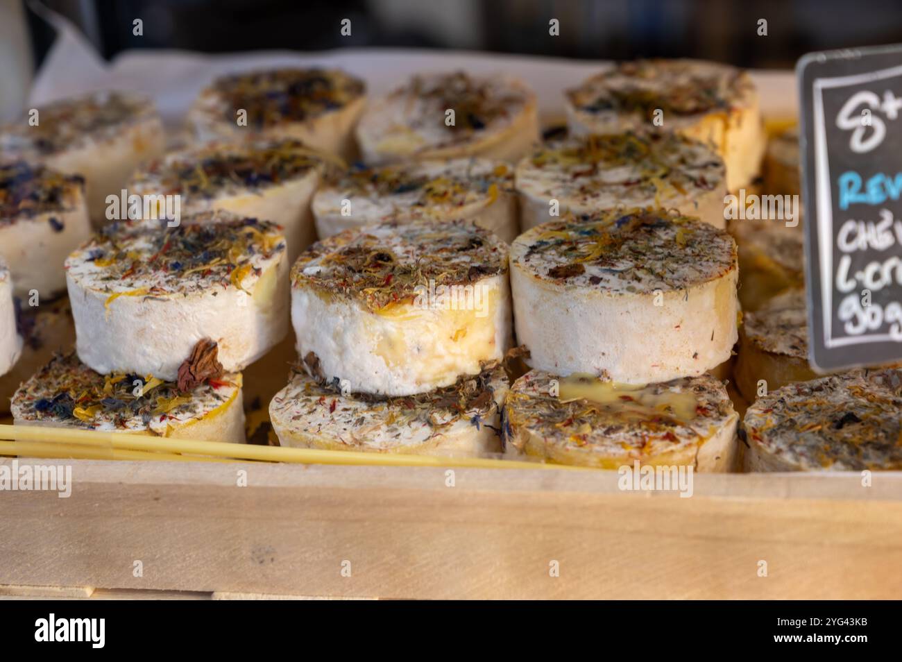 French goat chevre cheeses fresh and crottin chavignol, made from ...