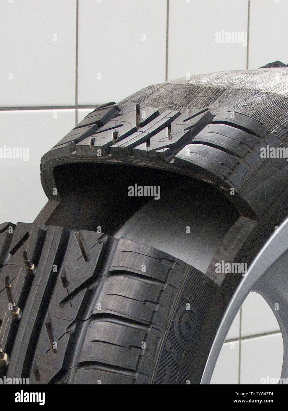 Inside a radial tyre of a passenger car Stock Photo - Alamy