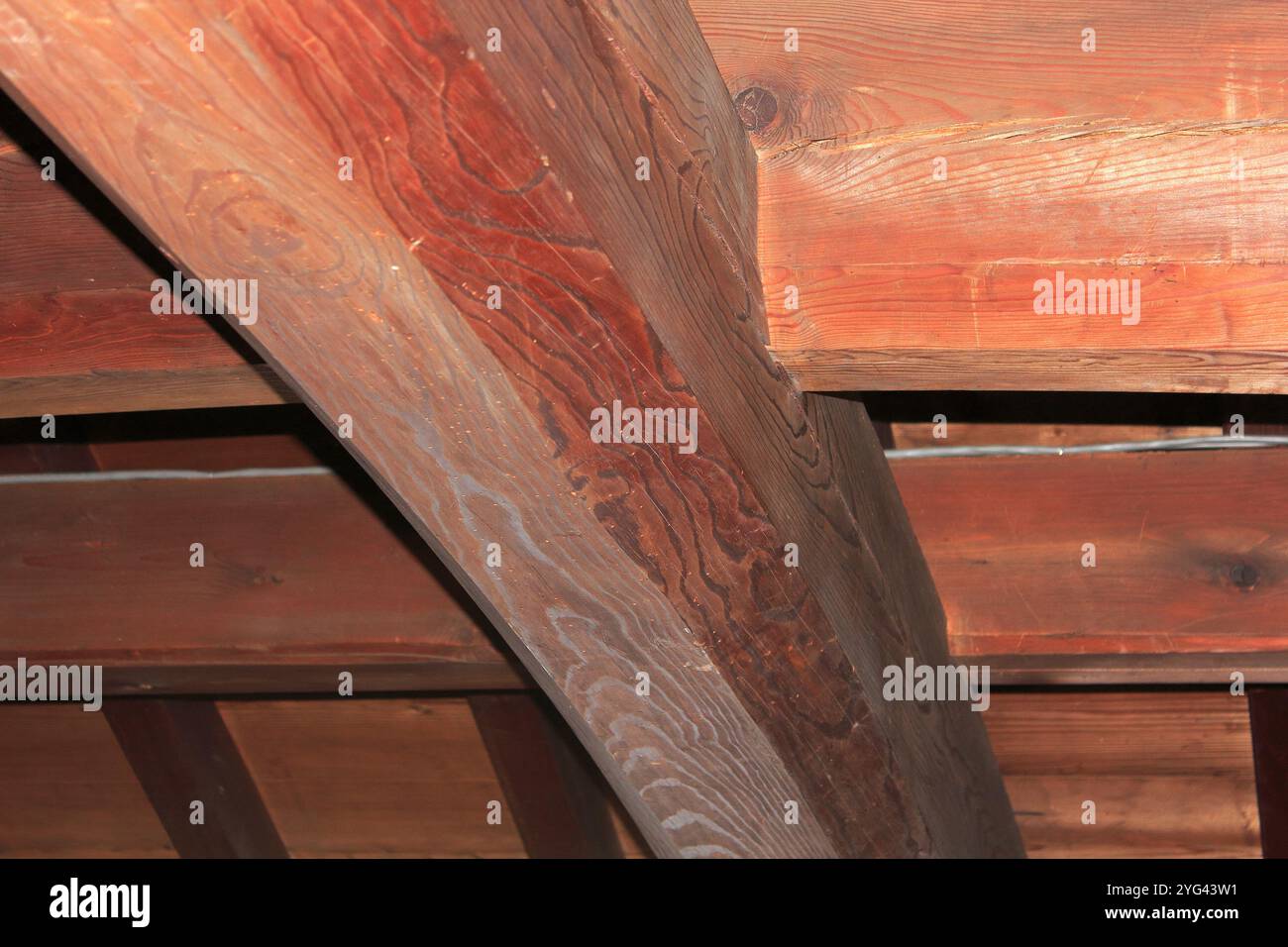 Old house interior beams Stock Photo - Alamy