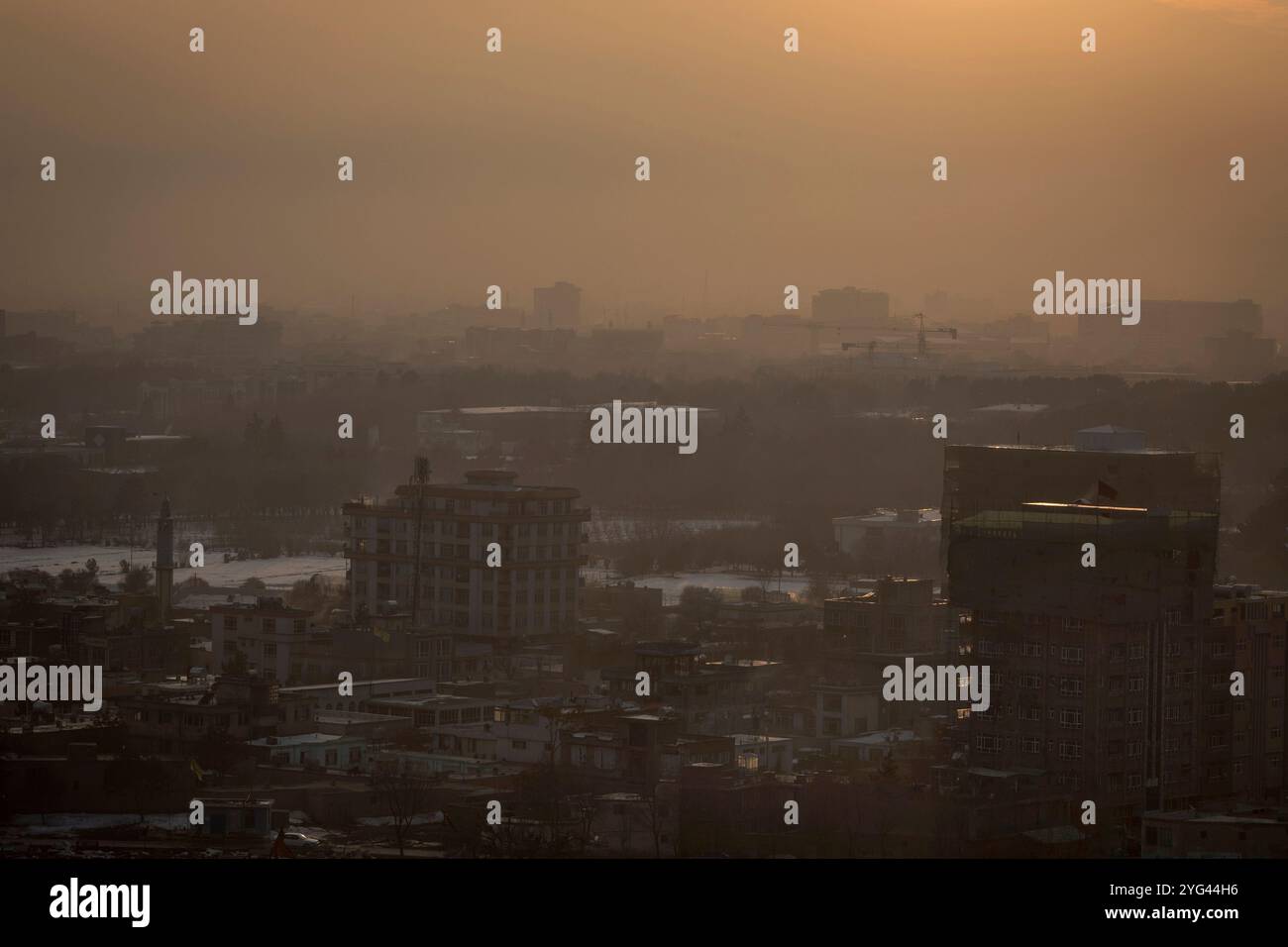 Air pollution rises over Kabul, Afghanistan, January 30, 2020. The ...