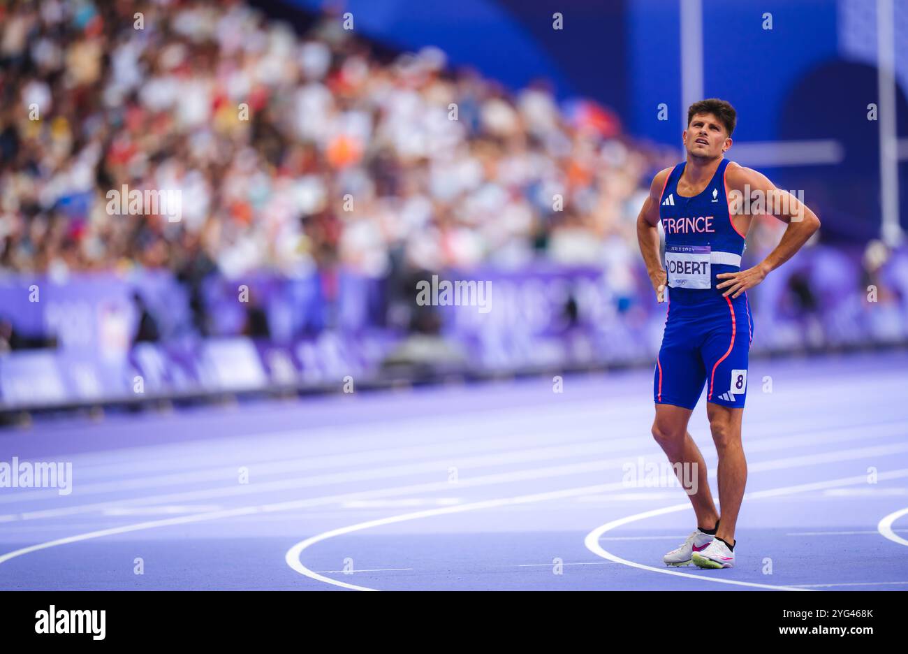 Benjamin Robert participating in the 800 meters at the Paris 2024 ...