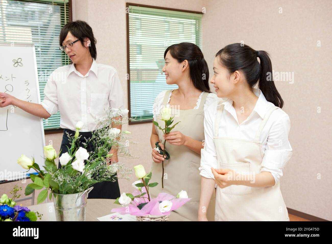 Flower Arrangement Classes Stock Photo - Alamy