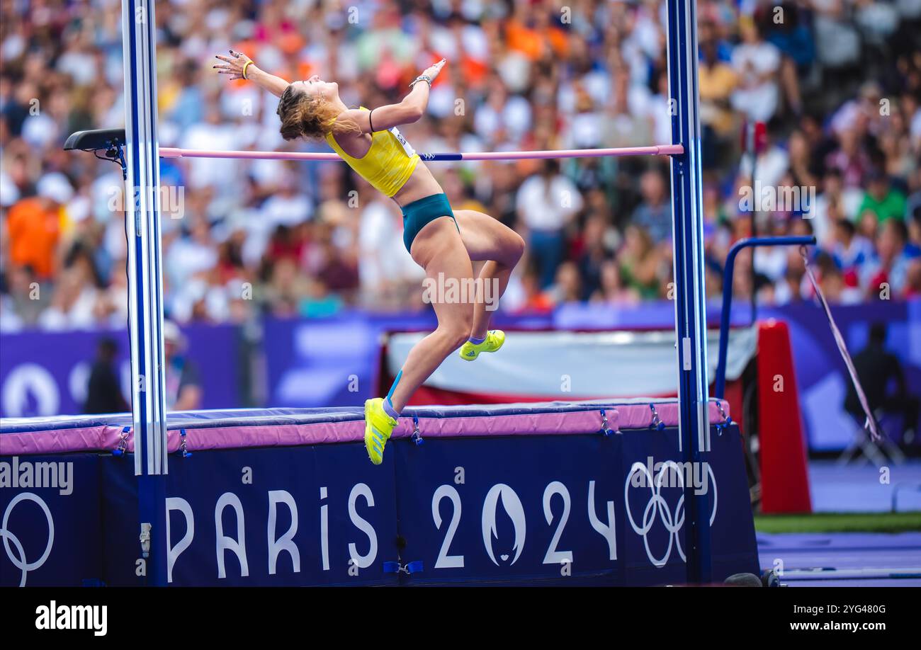 Camryn Newton-Smith participating in the high jump at the Paris 2024 Olympic Games Stock Photo ...
