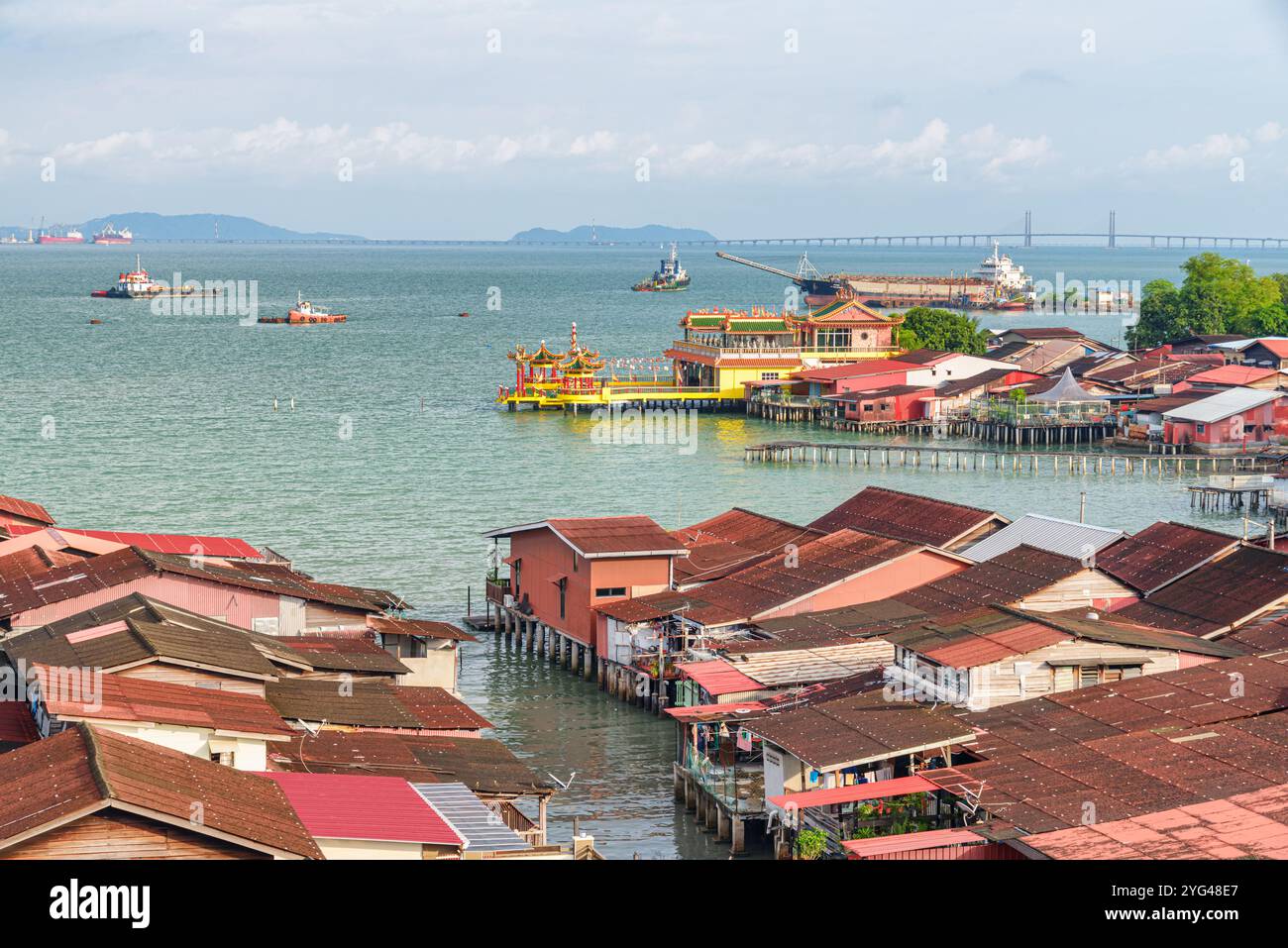 Scenic coastline of George Town at Penang Island in Malaysia Stock ...