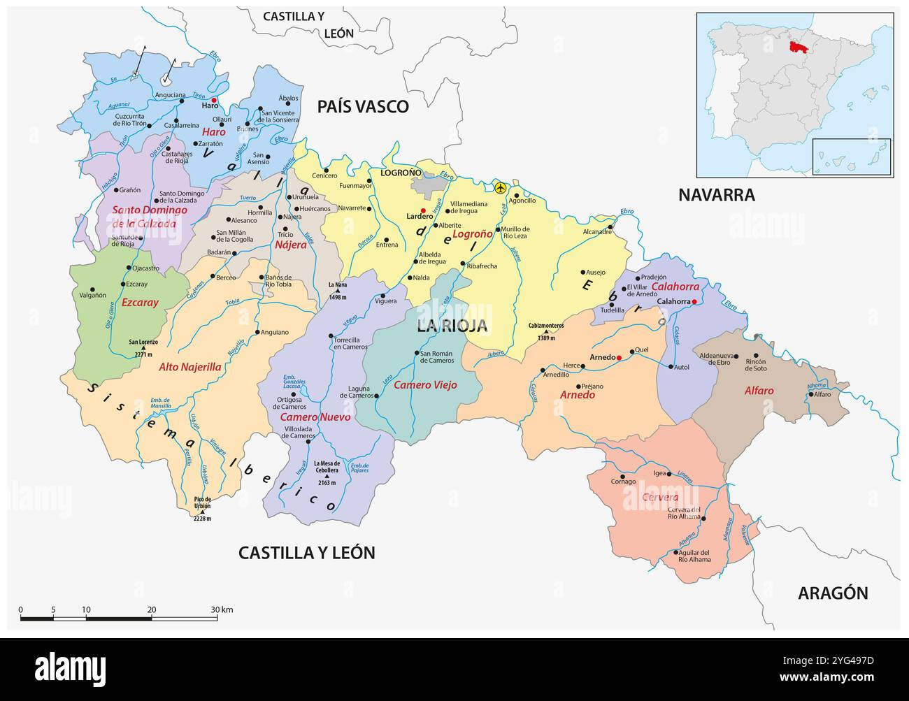 Administrative map of the Spanish province and autonomous community of ...