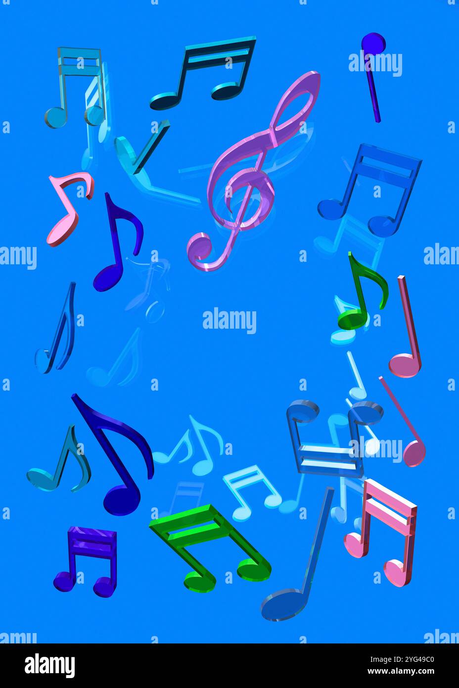 3D musical notes Stock Photo - Alamy