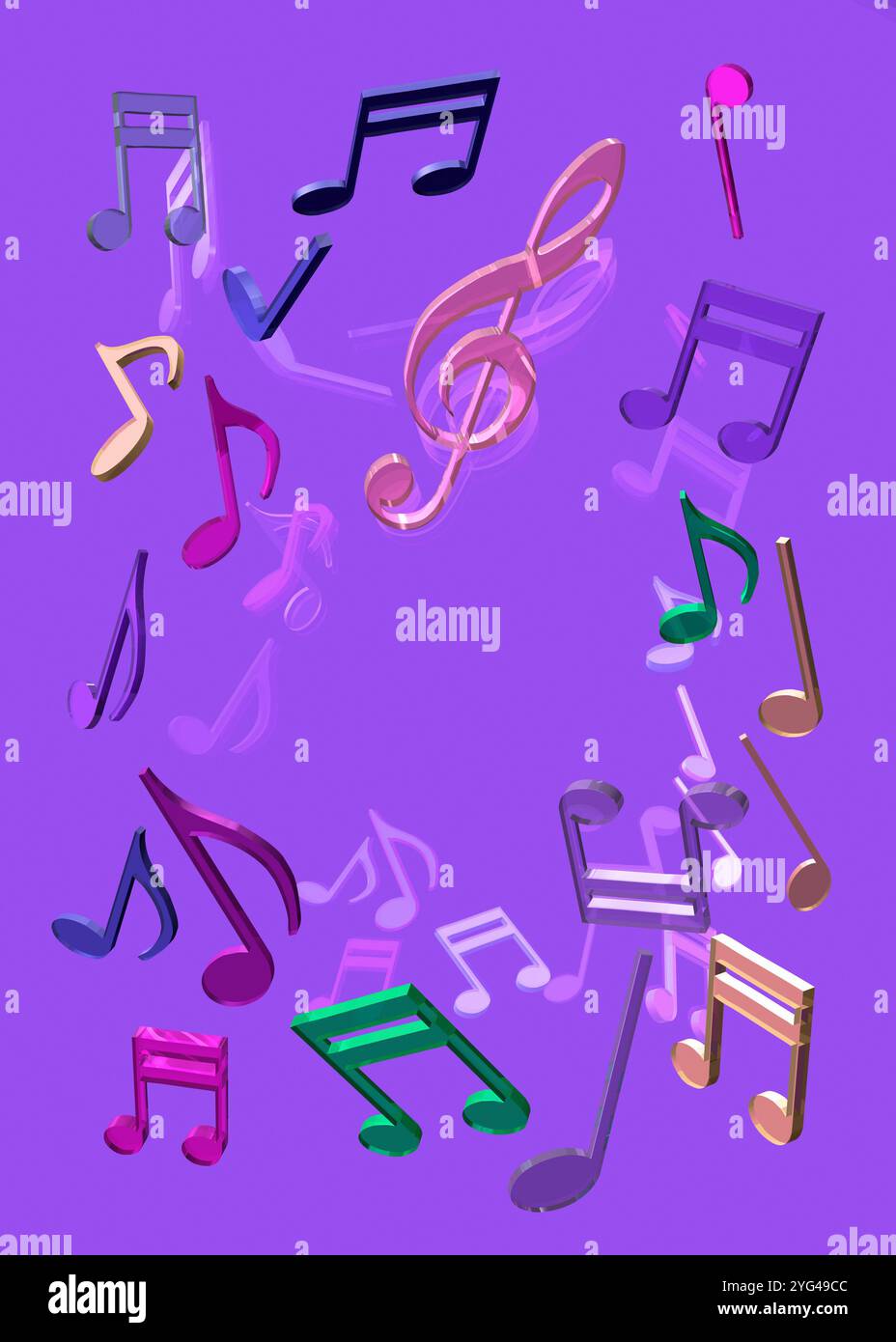 3d musical notes hi-res stock photography and images - Alamy