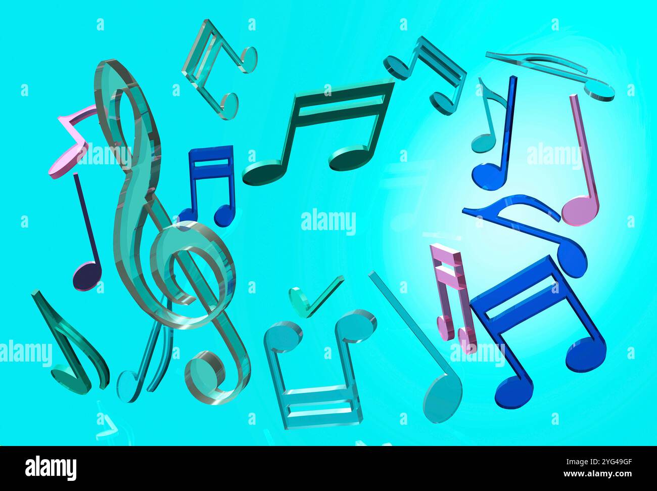 3D musical notes Stock Photo - Alamy