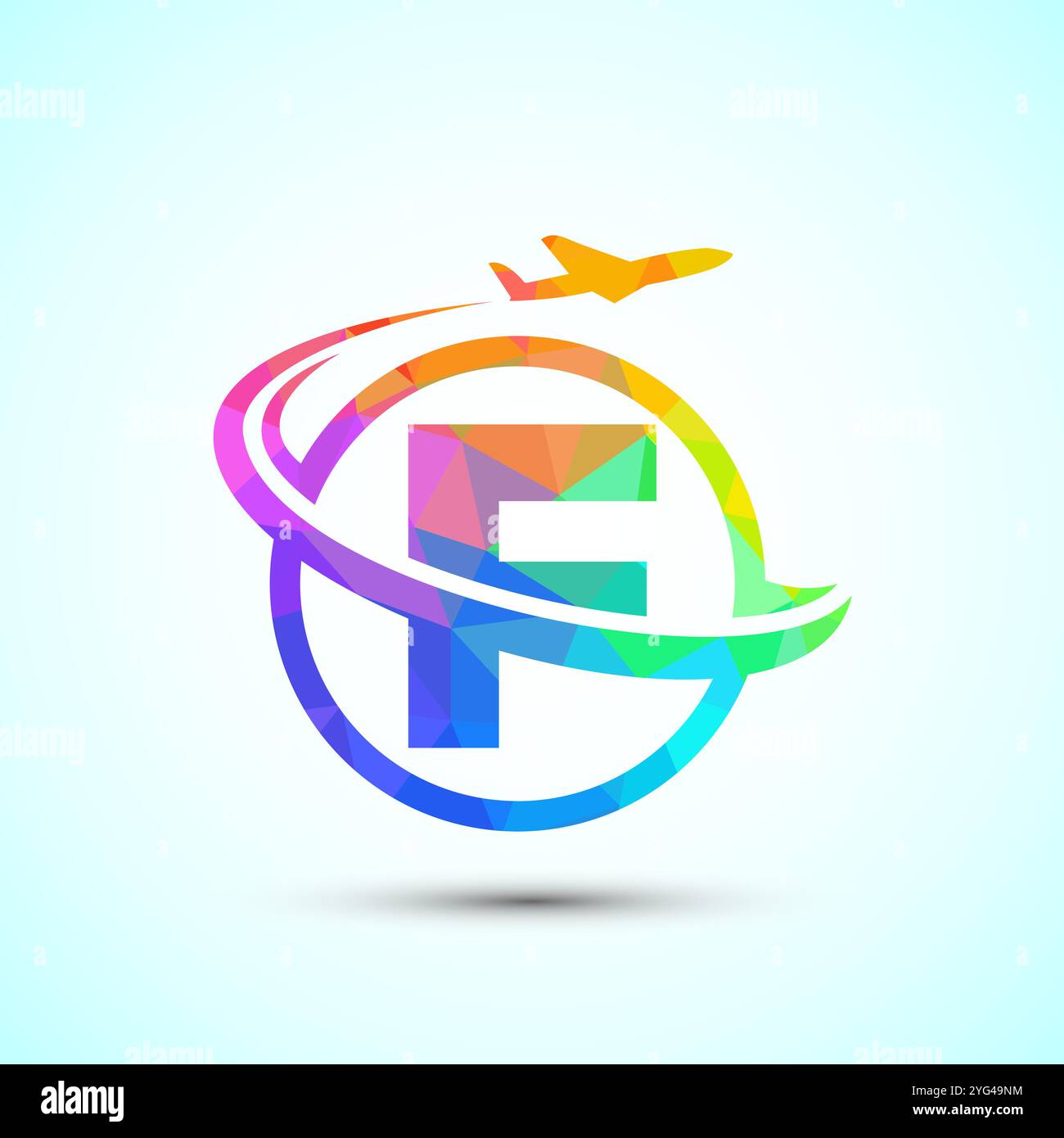 Initial alphabet with aero plane. Travel icons. Aviation logo sign ...