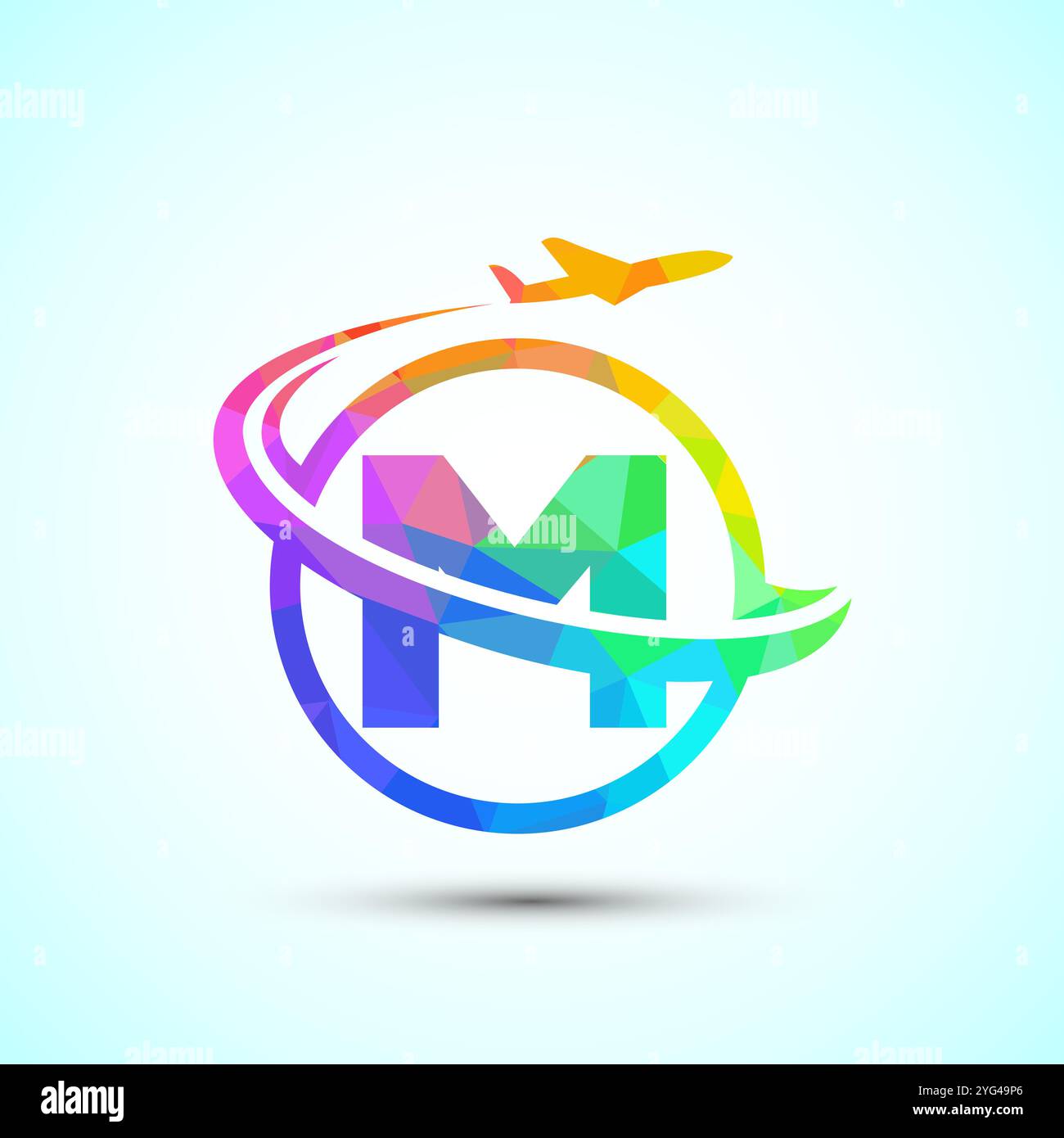 Initial alphabet with aero plane. Travel icons. Aviation logo sign ...