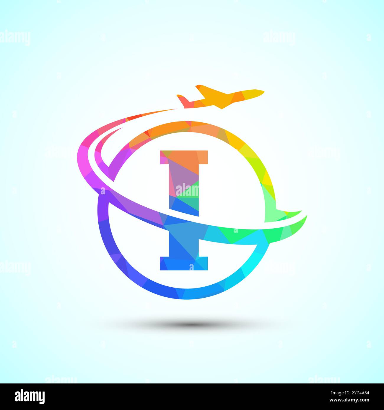 Initial alphabet with aero plane. Travel icons. Aviation logo sign ...