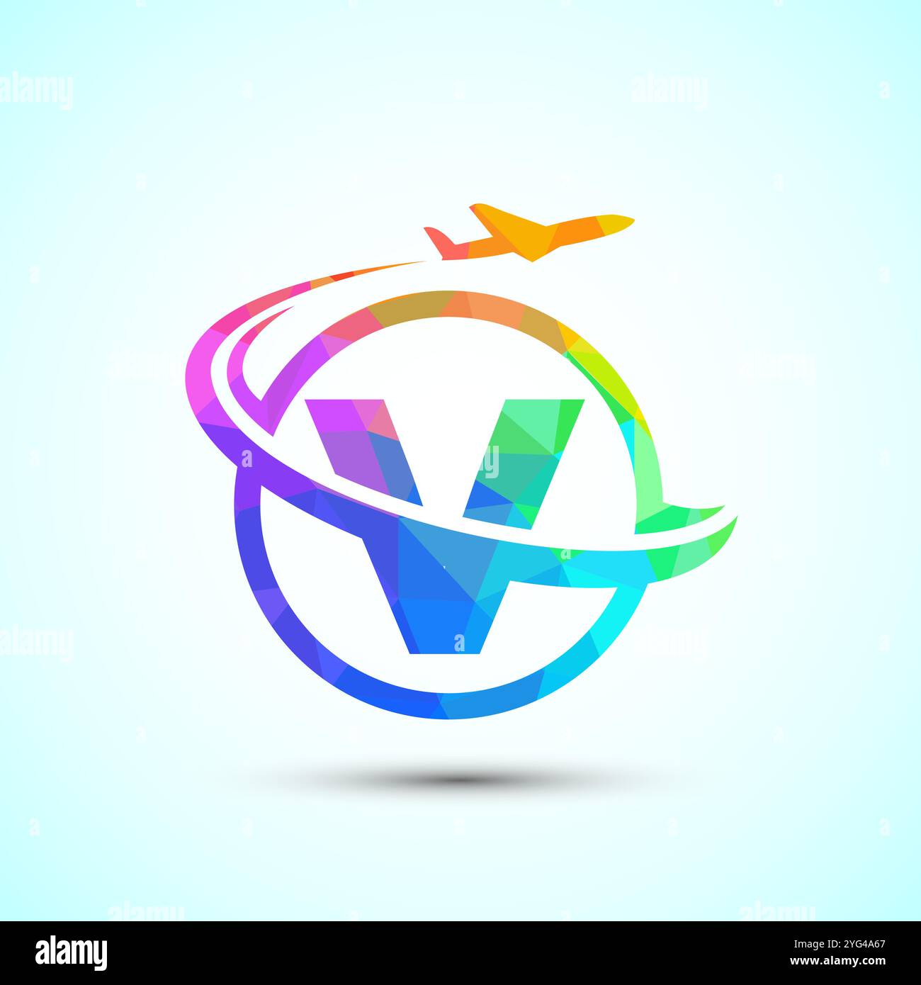Initial alphabet with aero plane. Travel icons. Aviation logo sign ...