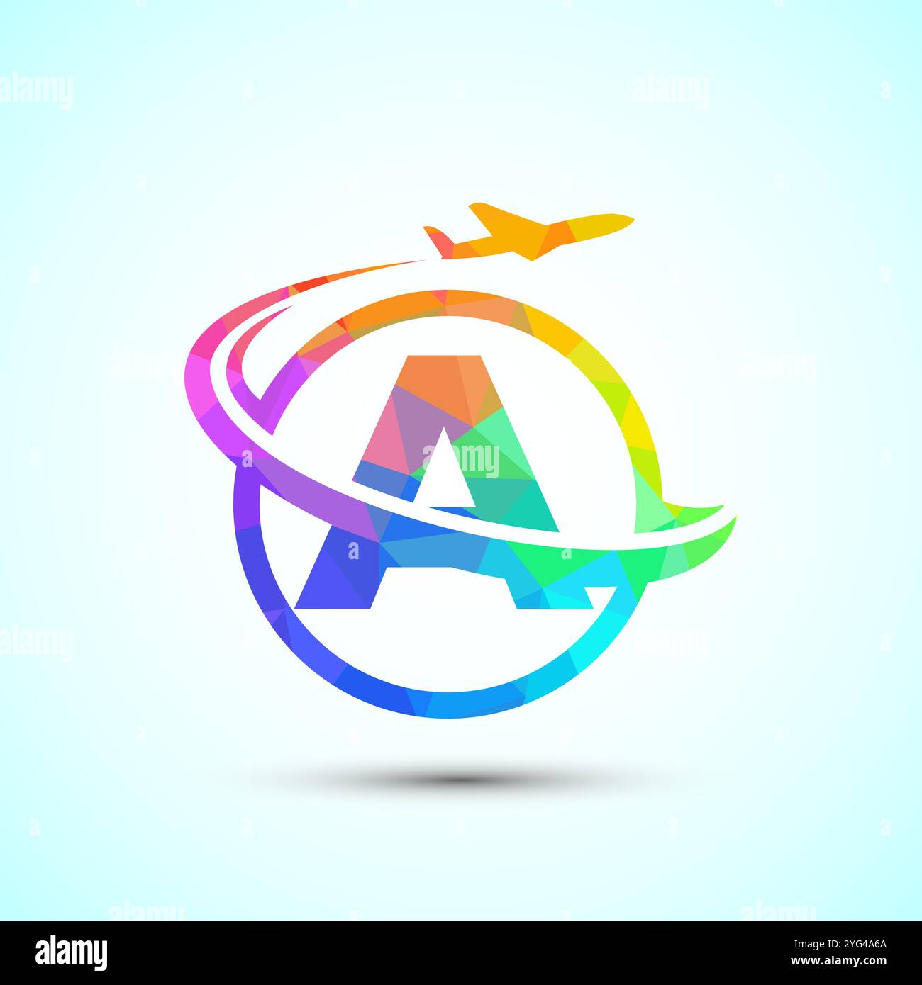Initial alphabet with aero plane. Travel icons. Aviation logo sign ...