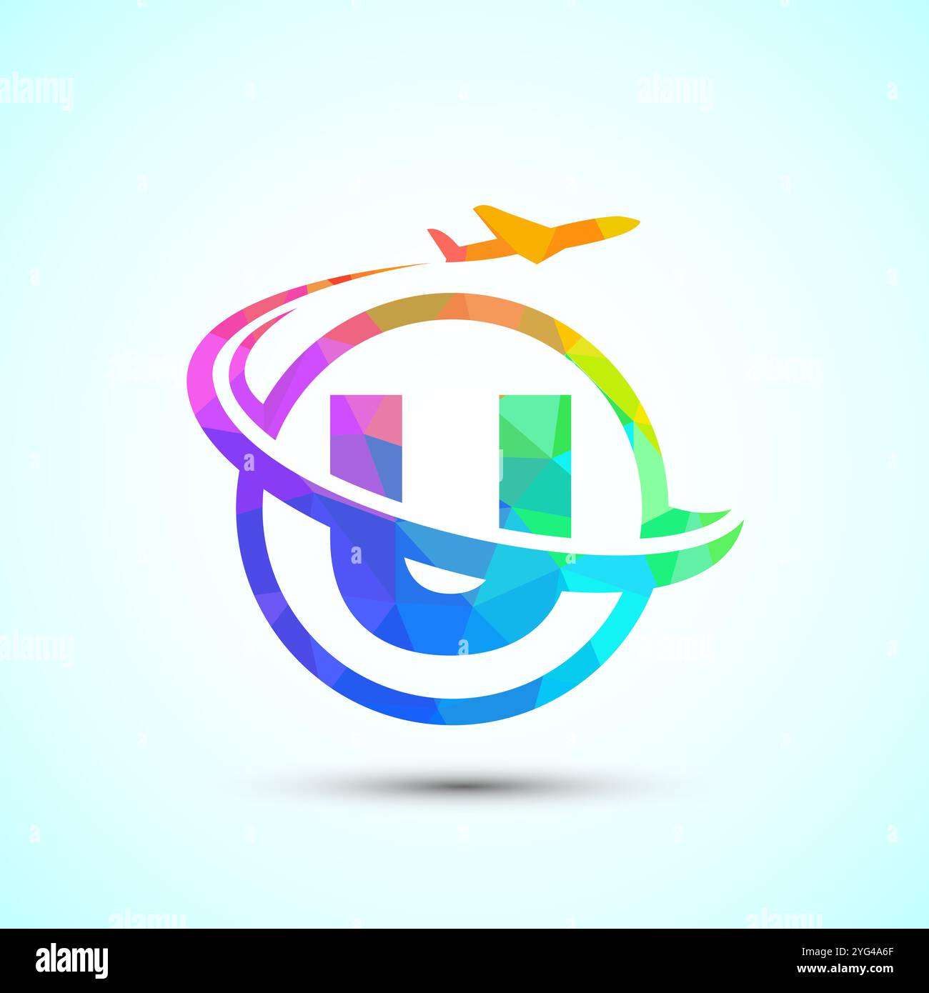 Initial alphabet with aero plane. Travel icons. Aviation logo sign ...