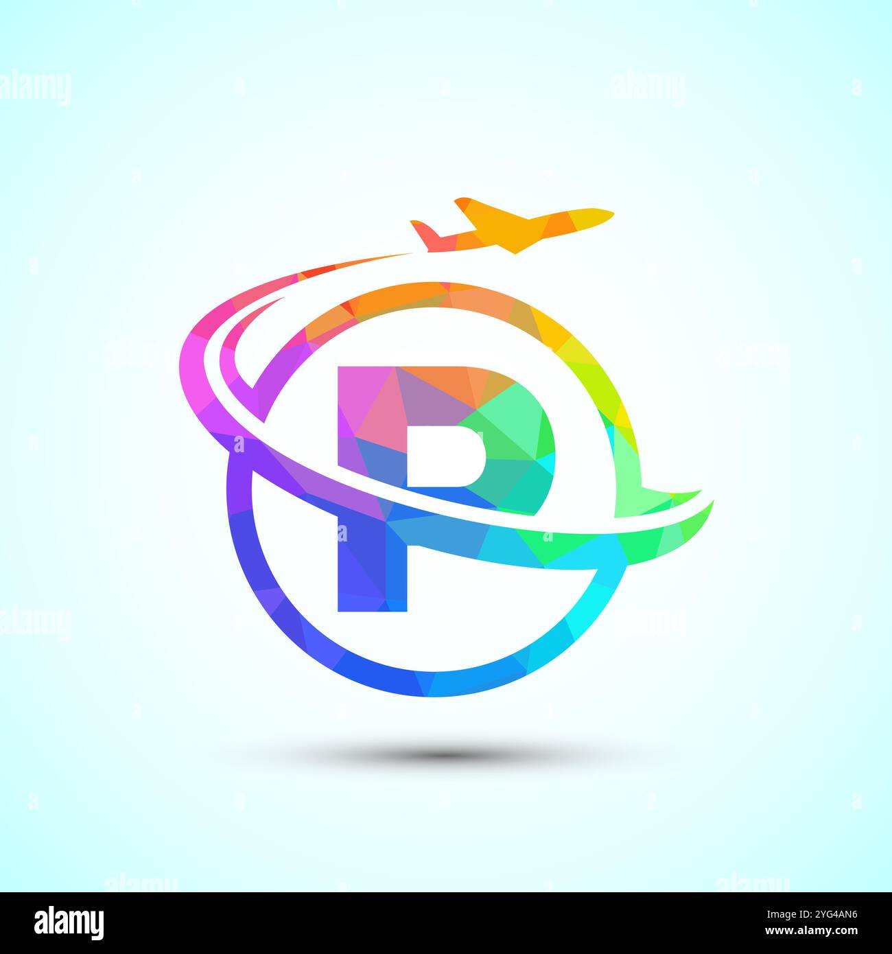 Initial alphabet with aero plane. Travel icons. Aviation logo sign ...