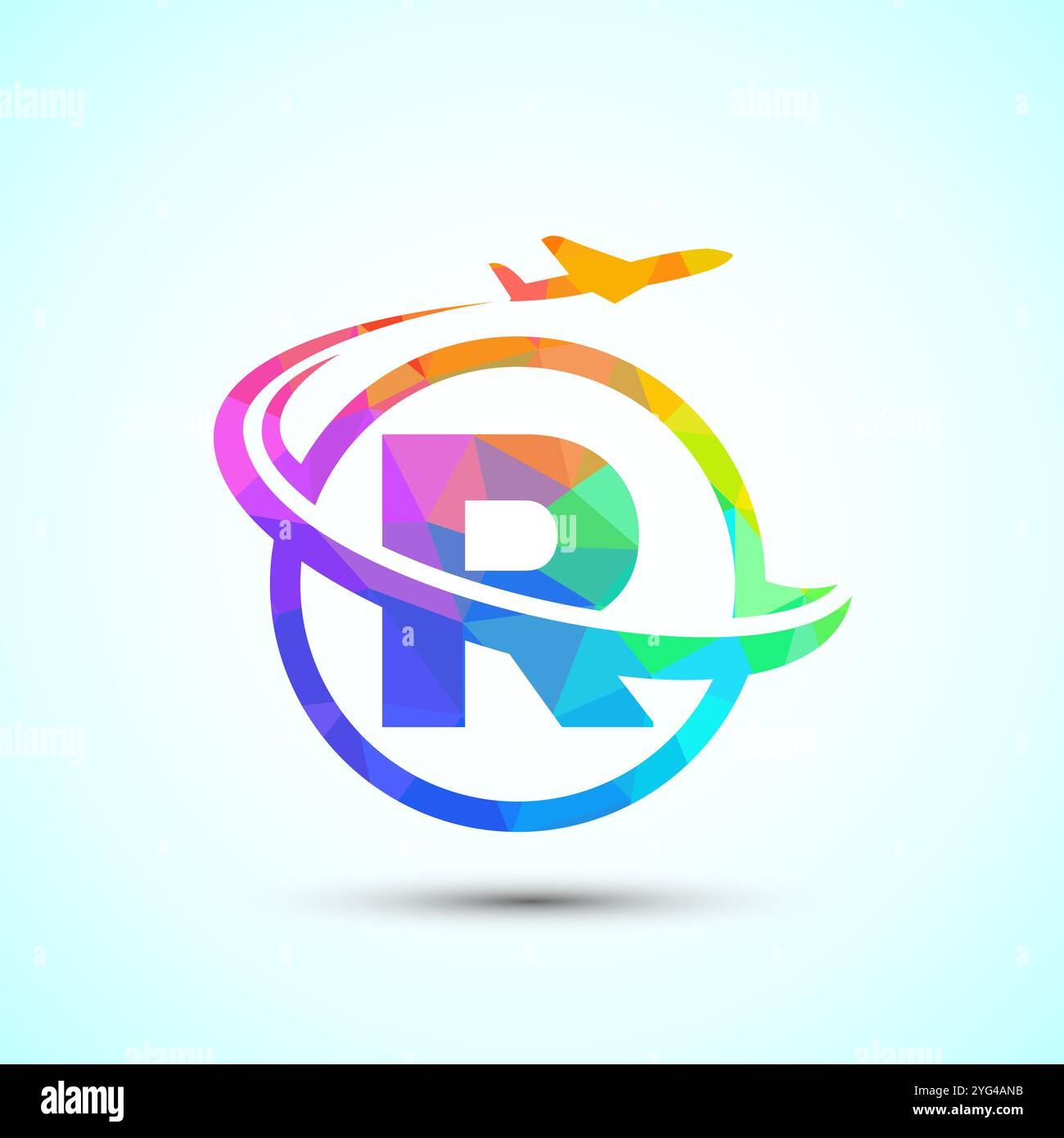 Initial alphabet with aero plane. Travel icons. Aviation logo sign ...